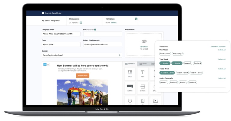 Campminder Email & Text Messaging | Camp Communication